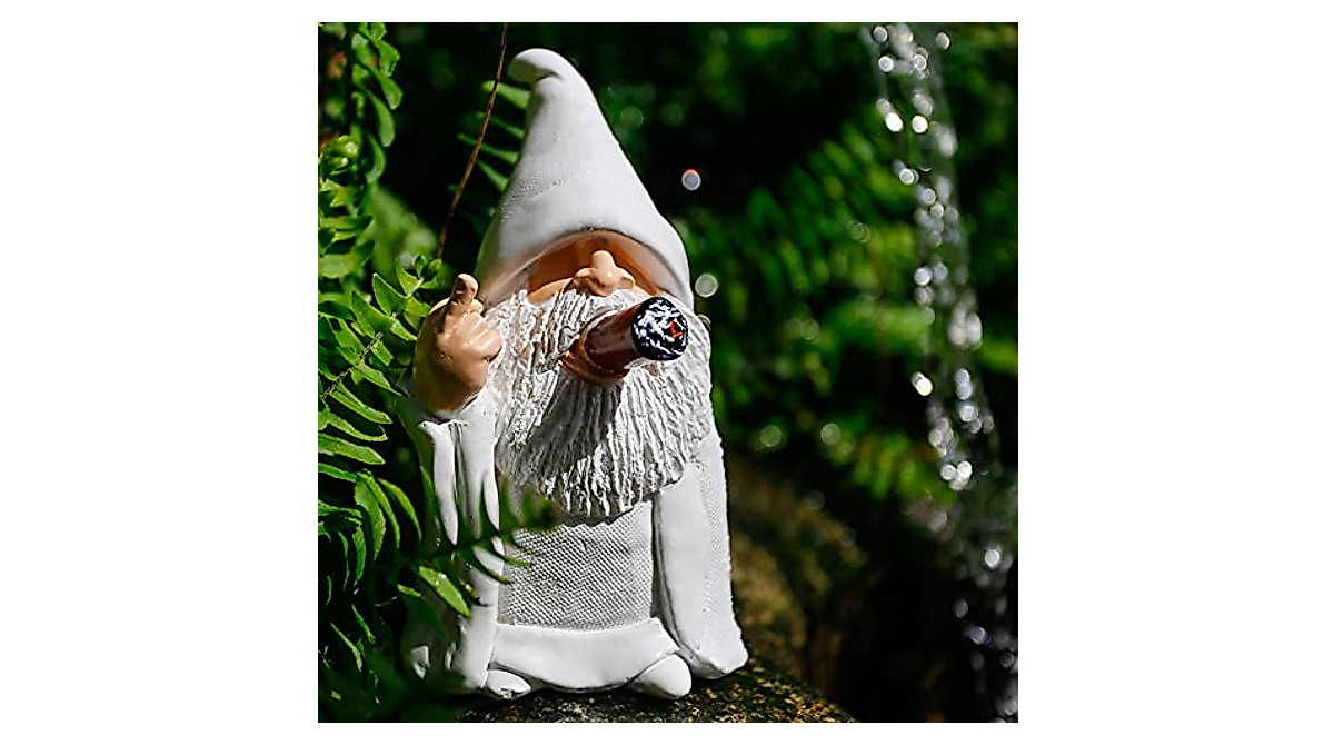 Whimsical Naughty Smoking Wizard Gnome For Outdoor Decor