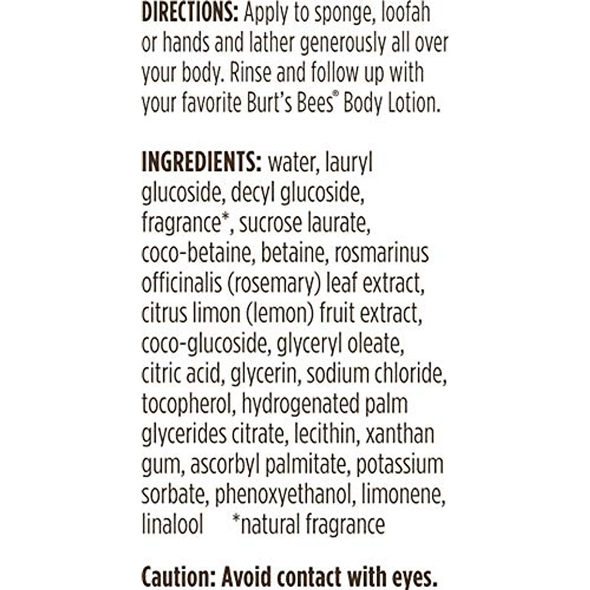 Burts Bees Rosemary & Lemon Body Wash, 12 Oz - Pack of 3 (Package May Vary)