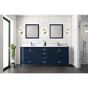 Bell+Modern Big Sur 80 in. W x 22 in. D Navy Blue Double Bath Vanity