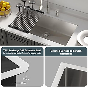 32 Undermount Kitchen Sink - Lordear 32 Inch Undermount Sinks Stainless Steel Single Bowl Kitchen Sink Under Counter Basin 32X19X10 Inch Round Corner