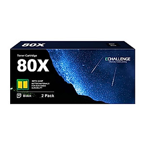 80X 80A CF280X CF280A ECHALLENGE Compatible Toner Cartridge Replacement for Hp 80X 80A CF280X CF280A to use with Pro 400 MFP M425dn M401 M401a M401d M401dn M401dne P2035 P2035N P2055D Printer(2 Black)