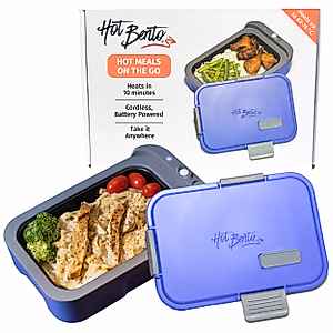 Hot Bento – Self Heated Lunch Box and Food Warmer – Battery Powered, Portable, Cordless, Hot Meals for Office, Travel, School, Jobsite, Picnics, Outdoor Recreation, Kitchen Meal Prep