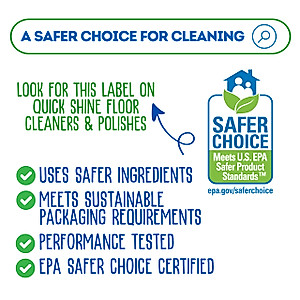 Quick Shine Hardwood Floor Luster 64oz | Plant-Based Cleaner & Polish w Carnauba | Simply Squirt & Spread | Don't Refinish It, Quick Shine It | Safer Choice Cleaner | Restore-Protect-Refresh