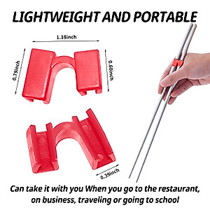 LYART 24 Pieces Reusable Kid Training Chopstick Helper for Kids Adults Beginner Learner or Trainers, Plastic Practice Chop Stick Pack, Hinges Connector (Black 12pcs + Red 12pcs)