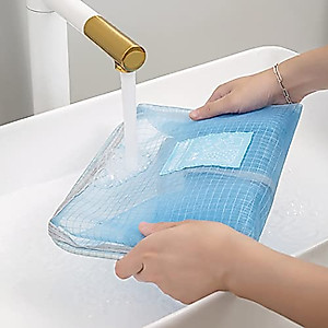 Wall-mounted laundry basket, collapsible washable laundry storage basket, bathroom and bedroom laundry organizer (blue)