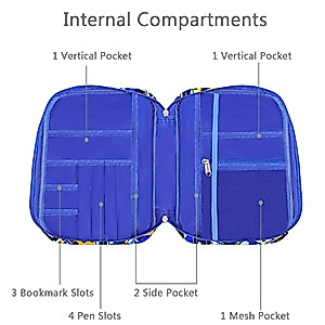 QTKJ Bible Covers for Women with Carrying Handle, Book Cover Case with Zipper Pocket Bible Cover for Mom Ladies Teens Girls, Geometry Pattern (Blue)