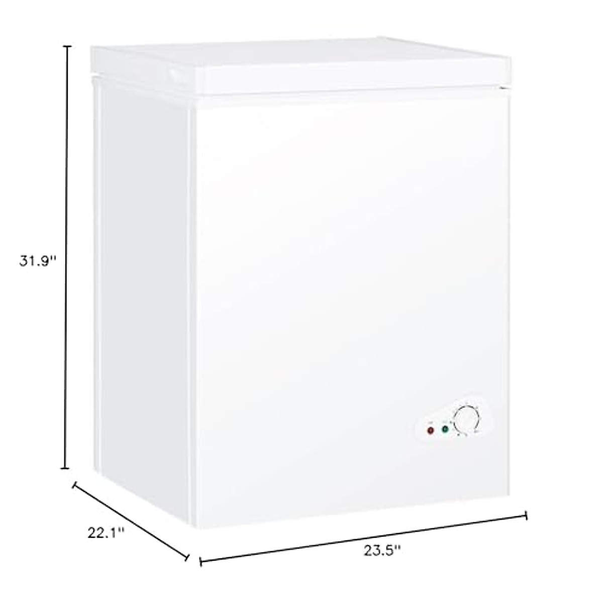 Fcicarn Compact Chest Freezer, 3.5 Cu.Ft. Deep Freezer with Dividers and Basket, Manual Temperature Control, for Home Use, White