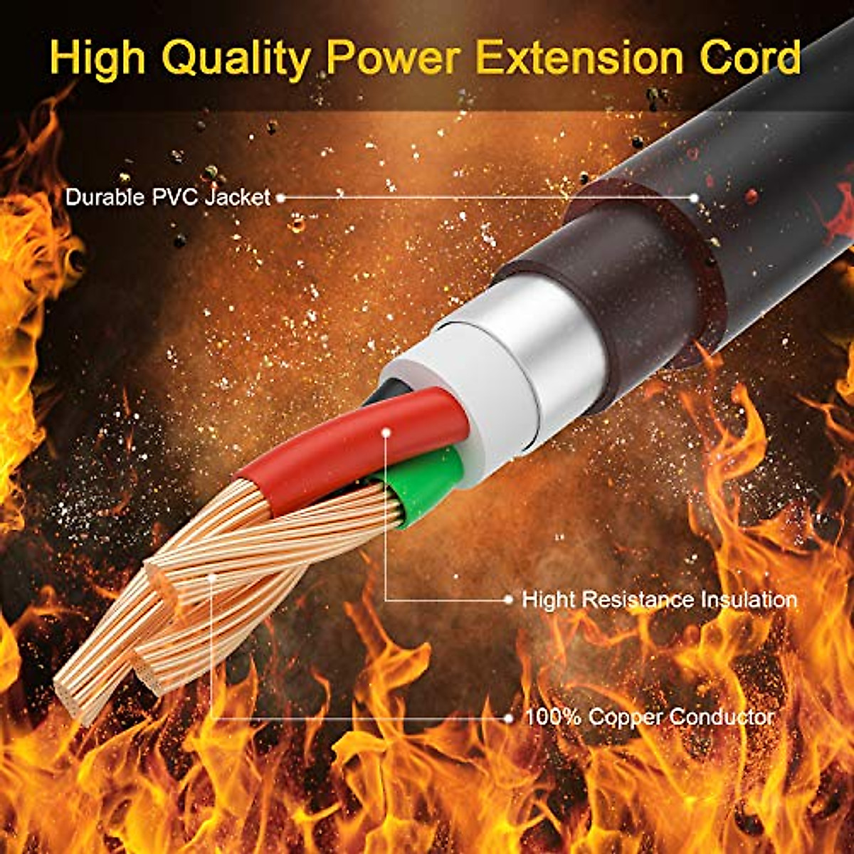 Rophor 30 Amp to 110 Adapter Generator Power Cord, 3 Prong 30 Amp to 15 Amp Generator Adapter, Nema L5-30P Male to 3X 5-20R Female with Lighted End, 1.5 FT