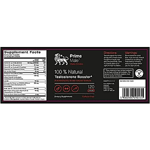 Prime Male Natural Testosterone Booster 120 Capsules
