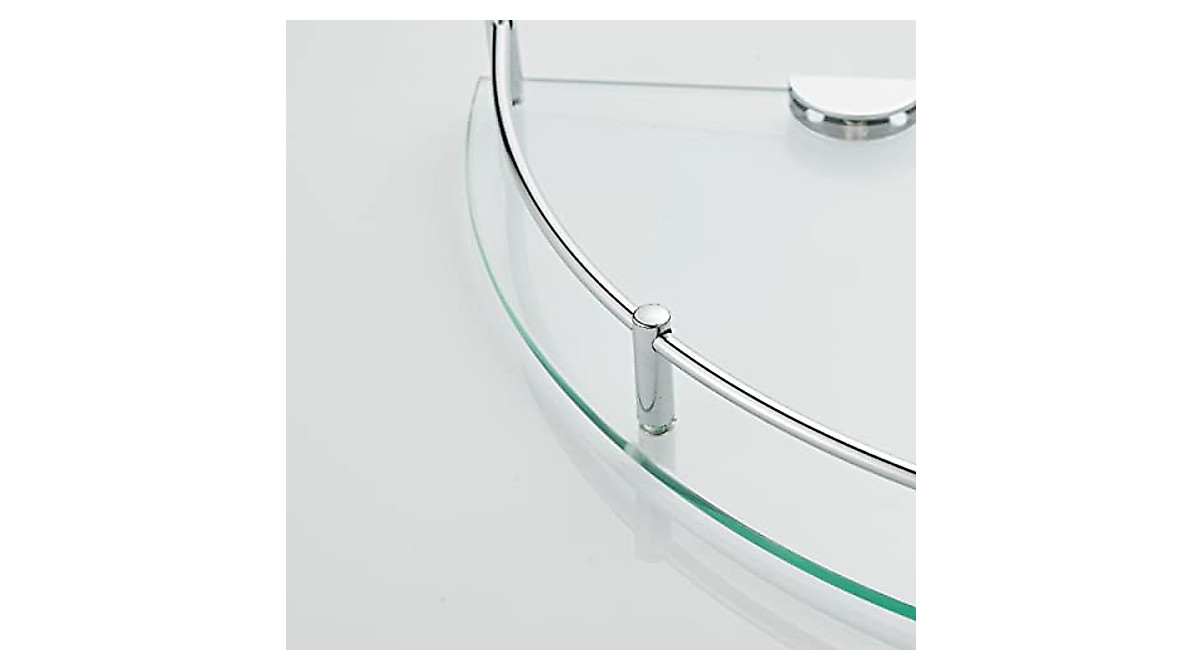 Paradmas Glass Corner Shower Shelf 2 Pack - Rustproof Bathroom Organizer