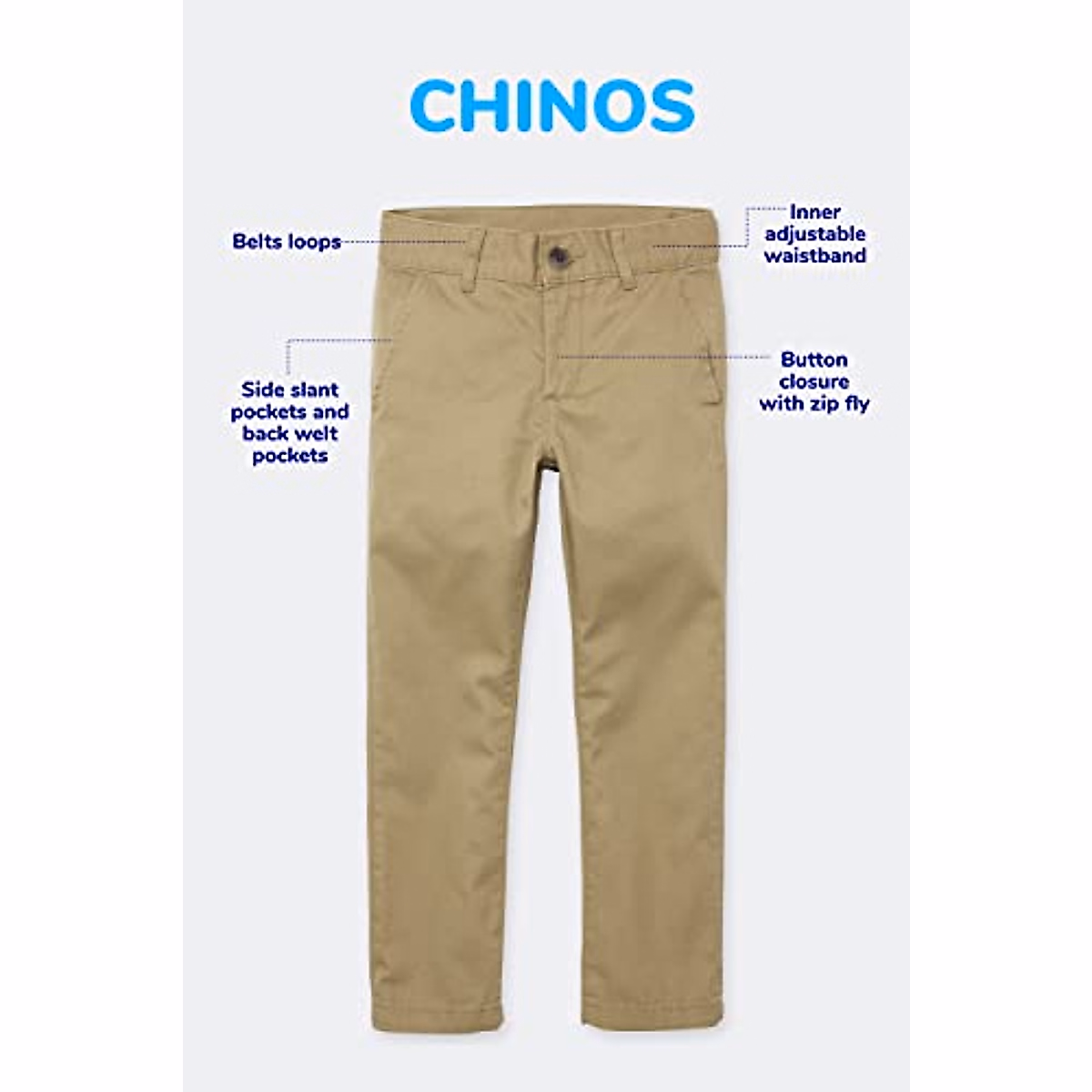 The Children's PlaceThe Children's Place Boys Stretch Skinny Chino Pants3 packFlax/New Navy/Black4