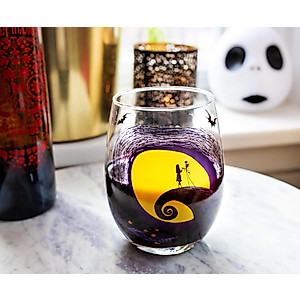 Nightmare Before Christmas Disney The Jack & Sally on Spiral Hill Stemless Glass
