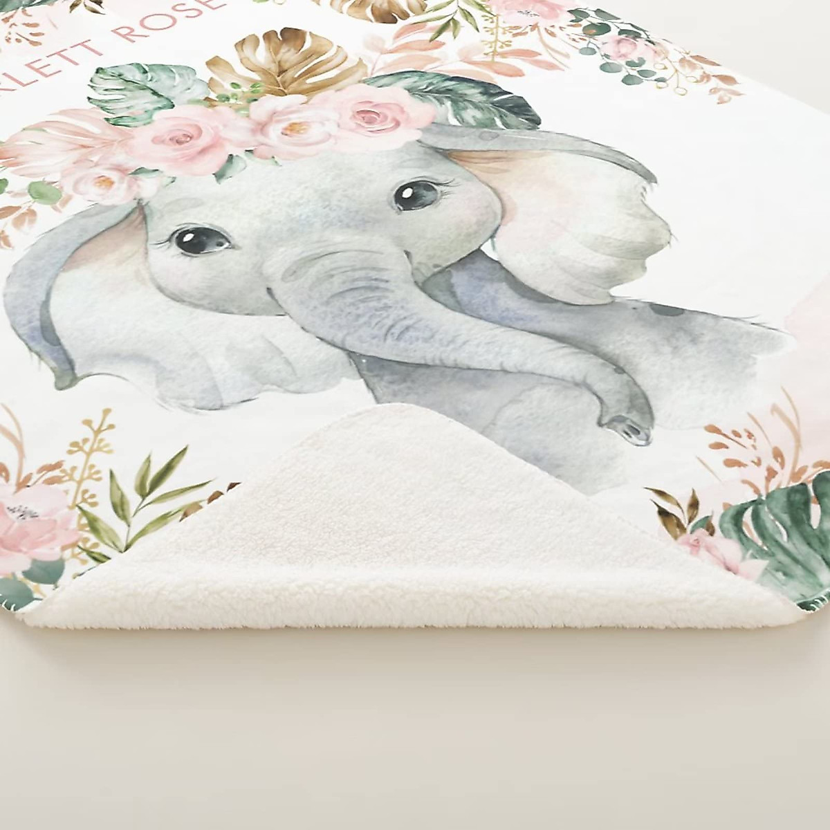 Seamaid Personalized Baby Blankets Personalized Baby Blanket for Girls Elephant Baby Blanket Baby Elephant Decor Custom Baby Blanket for Boys Newborn with Name 30x40IN