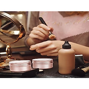 2 Ounce Aluminum Tin Jar Refillable Containers 60 ml Aluminum Screw Lid Round Tin Container Bottle for Cosmetic, Lip Balm, Cream, 20 Pcs Rose Gold