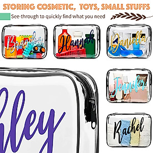 Zexpa Apparel Personalized Clear Toiletry Bags Customized Waterproof Easy Security Access Cosmetic Case With Zipper Clouser Font & Color options