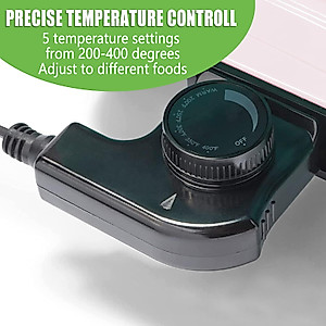 12-inch Nonstick Square Electric Skillet - with Glass Lid, Dishwasher Safe, Pink