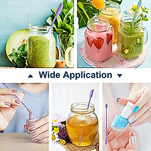 9 Pieces Mini Silicone Spatula-Makeup Spatula-Small Silicone Spatula-Thin Spatula Set for Skinny Openings-Abnaok Tiny Scraper for Jar,Kitchen Bottles,Cosmetic