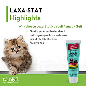 Tomlyn Laxa-Stat Maple-Flavored Hairball Remedy Gel for Cats, 4.25oz