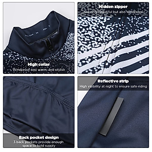 CATENA Women's Cycling Jersey Thermal Shirt Top Autumn Winter Long Sleeve Bicycle Jacket Close-Fitting Navy