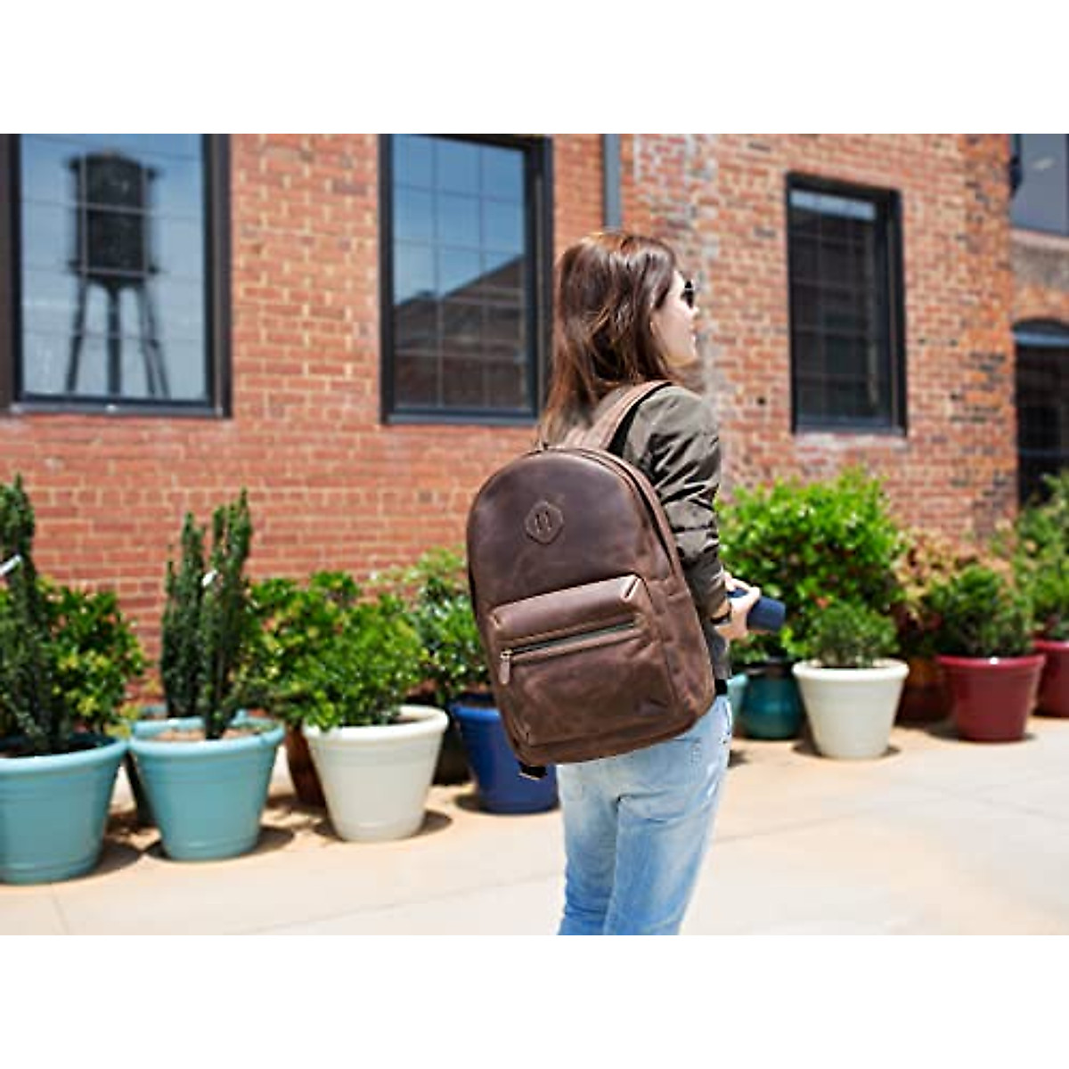 olpr. Leather Backpack (Dark Brown)