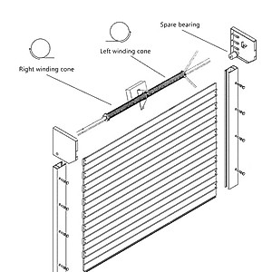Lifancy Garage Door Torsion Springs Pair of .218 x 2" x 26" with 2 Non-Slip Winding Bars, 2 Replacement Bearings, Minimum of 10,000 Cycles