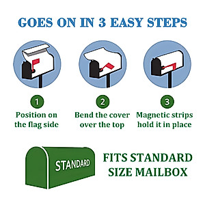 Texupday Merry Christmas Red Truck Pine Tree Decoration Mailbox Cover With Magnetic Strip Winter Snowy Holiday Mailbox Wraps Post Letter Box Cover Standard Size 21" X 18" for Garden Outdoor Yard Decor