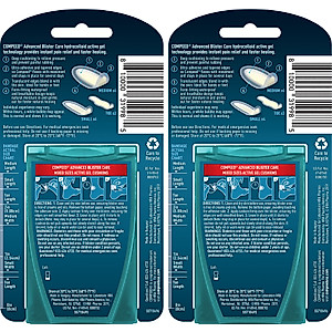 Compeed Advanced Blister Care 10 Count Mixed Sizes Pads (2 Packs), Hydrocolloid Bandages, Heel Patches, Blister on Foot, Blister Prevention & Treatment, Waterproof Cushions, Packaging May Vary