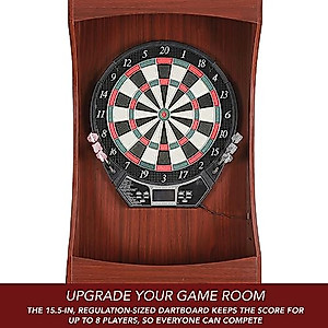 Outlaw Electronic Dartboard and 81-in Free-Standing Cabinet - Cherry Finish
