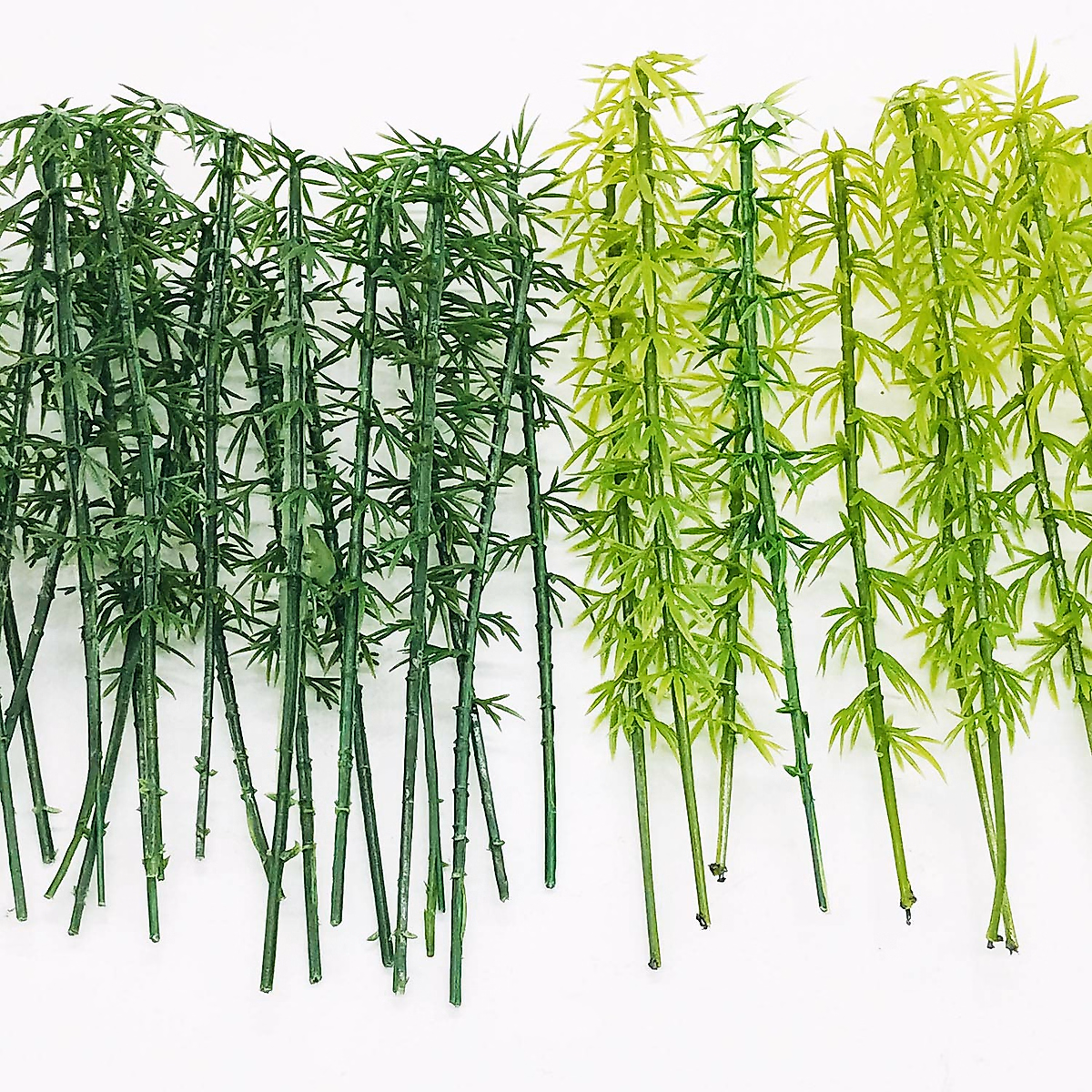 120 PCS Model Bamboo Trees, Woohome 5 Size Green Plastic Bamboo Trees for Home Decoration, Miniature Landscape, Landform Diorama Project (2.4 inch – 5.9inch)