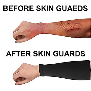 Eurzom 4 Pairs Skin Protection Sleeve for Arm Breathable Forearm Protector Arm Sleeve for Gardener Working Sport (9 Inch Long)