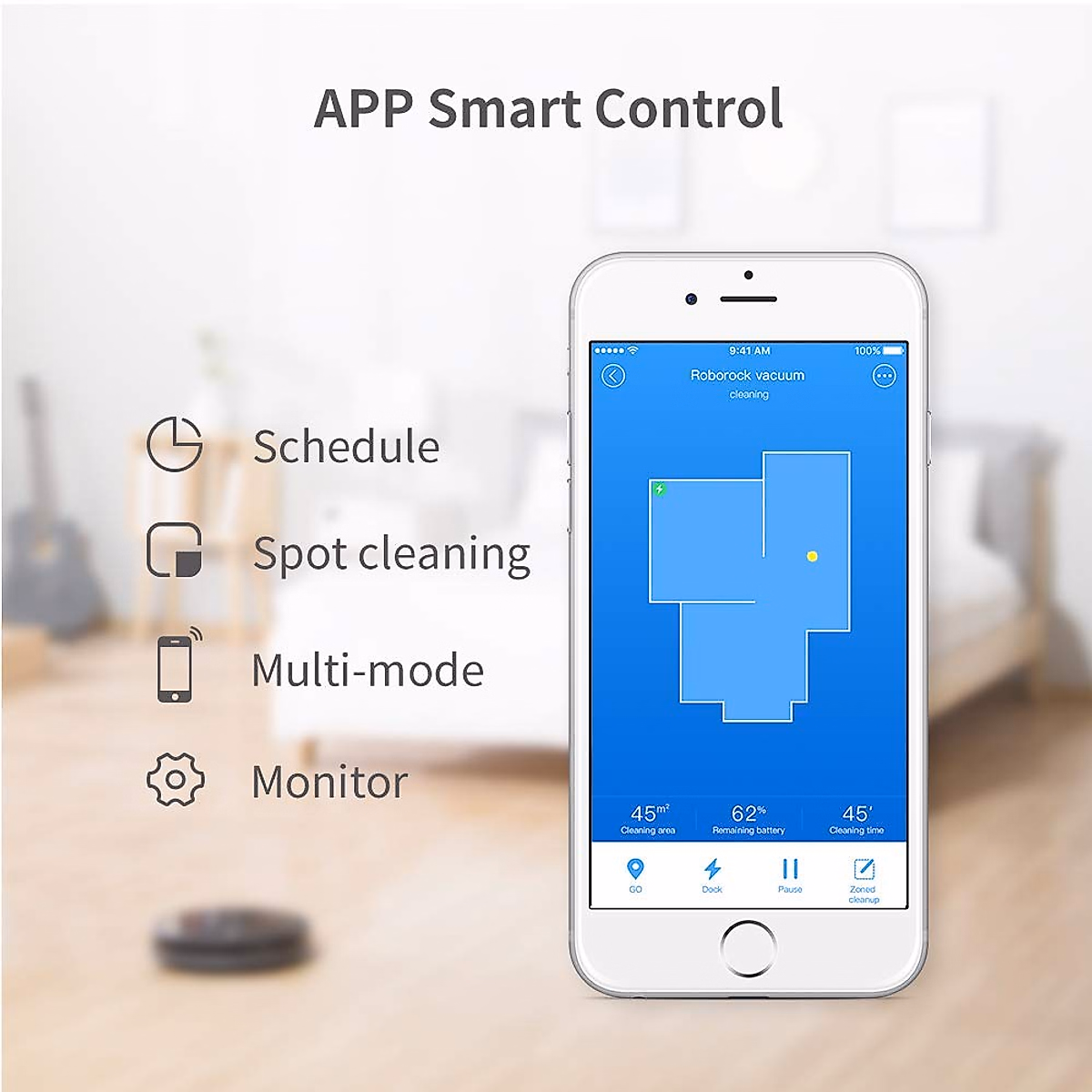 roborock E4 Mop Robot Vacuum with Route Planning, 2000Pa Suction,Optimized Edge Cleaning, Voice and APP Control, Perfect for pet Hair(Renewed)