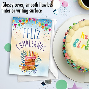 NobleWorks - 1 Spanish Birthday Card with Envelope - Hispanic Latino Celebration Card for Birthdays - Maravilloso Dia C9327BDG-SL