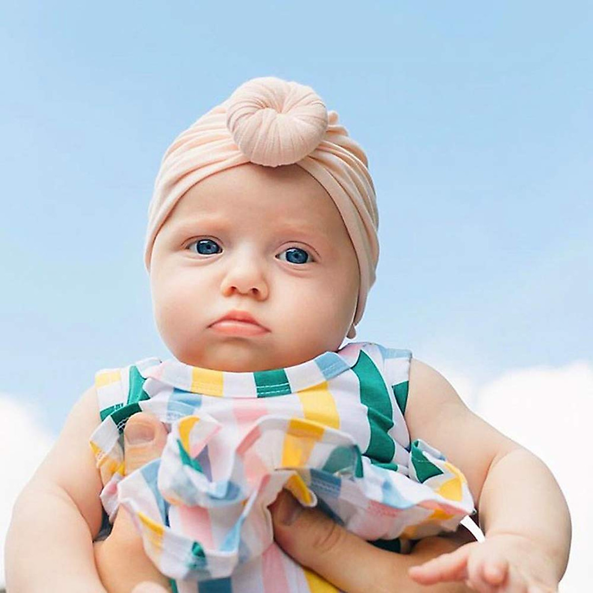 Newborn Baby Cotton Cloth Turban Toddler Rabbit Hospital Hat Ear Hat Kids Set Baby Cap (MN19)