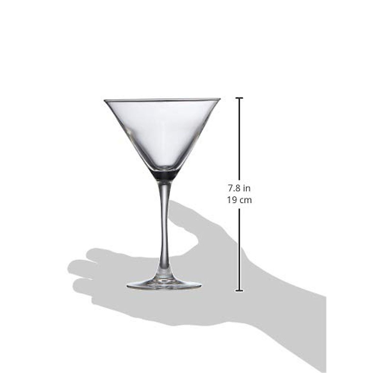 Amazon Basics Chelsea Martini Glass Set, 10-Ounce, Set of 6, Clear