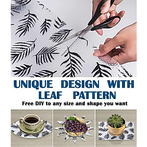 Shelf Liner for Kitchen Cabinets Non-Adhesive Leaf Drawer Liner Non-Slip Refrigerator Liner Waterproof Fridge Pad Cupboard Mat Easy Placemats, Ideal for Wire Pantry Bathroom, 17.7"× 59"