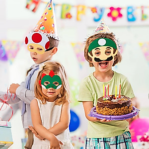 12Pcs Felt Mask,Bros Kids Party Favors,Game Themed Felt Masks,Birthday Game Themed Masks,Theme Felt Costume Toy,Role Play,Game Themed Party Supplies,Halloween Dress Up Party Supplies Boys Girls Gifts