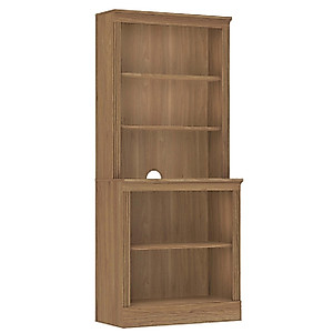 JAHRSTIM Bookshelves and Bookcase Floor Standing 5 Tier Display Shelves Organizer and Storage, 72in Tall Bookshelf for Home Office, Living Room, Bed Room, Kitchen, Oak