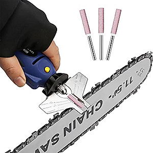 PRECIHW 10 Pack Chainsaw Sharpener Stone, Burr Grinding Stone File, Polishing Grinding Tool Grinding Bits for Chainsaw Sharpener, Pink, 3/16 Inch/ 4.8 mm
