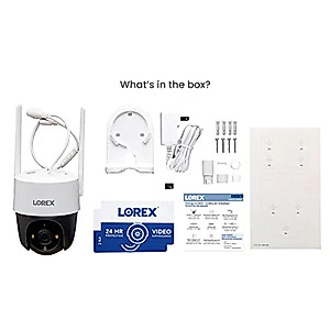 Lorex 2K Pan-Tilt Indoor/Outdoor WiFi Security Camera with 32GB MicroSD Card, Auto-Tracking, Color Night Vision, Person Detection, and Warning Light/Siren