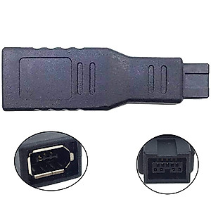 XMSJSIY Firewire Adapter,1394a 6 pin Female to 1394b 9 pin Male IEEE 400 to 800 Data Transfer Adapter Converter