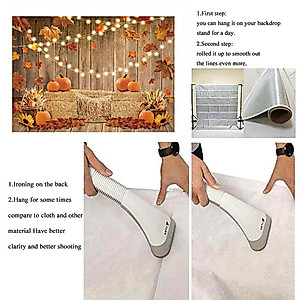 Fall Pumpkin Photography Backdrop 8x6FT Autumn Thanksgiving Harvest Hay Glitter Wooden Background Maple Sunflowers Newborn Baby Shower Banner Party Decorations Photo Booth Props