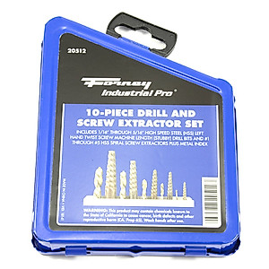 Forney 20512 Drill Bit Set, Industrial Pro Left Hand HSS Screw Machine Length Stubby, 1/16-Inch thru 5/16-Inch, 10-Piece
