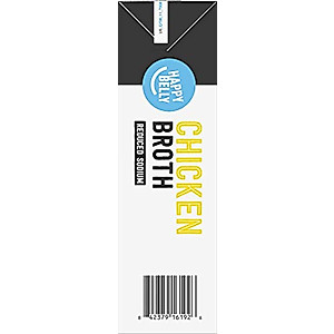 Amazon Brand - Happy Belly Reduced Sodium Chicken Broth, 2 pound (Pack of 1)