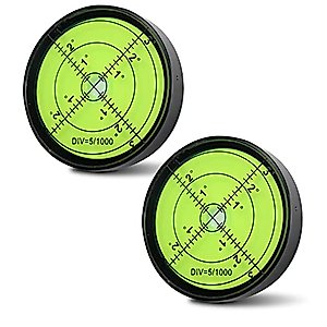 RONGPRO Aluminium High Precision Horizontal Bubble Cardan Level, Bubble Level Tool Circle Round 2.4 Inch 60mm - 2 PCS