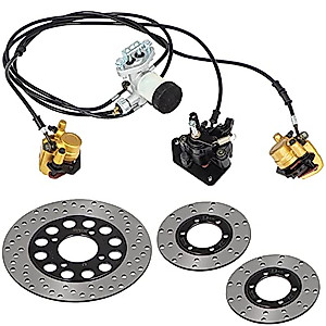 Vevor Go Kart Brake Master Cylinder Kit Go Kart Hydraulic Brake Kit Universal Go Karts Brake Kit Kandi Complete Including Master Cylinder, Hose, Caliper, Pad for 150cc : Automotive