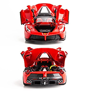 BDTCTK 1/22 Compatible for Ferrari Car Model Pull Back Car with Sound and Light for Kids Boy Girl, Vehicles Diecast Cars Model(Red)