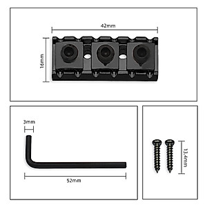 SAPHUE 42MM Guitar Tremolo Bridge Locking Nut 1-11/16"for Floyd Rose Style Electric Guitar Tremolo Bridge Lock System (Black)