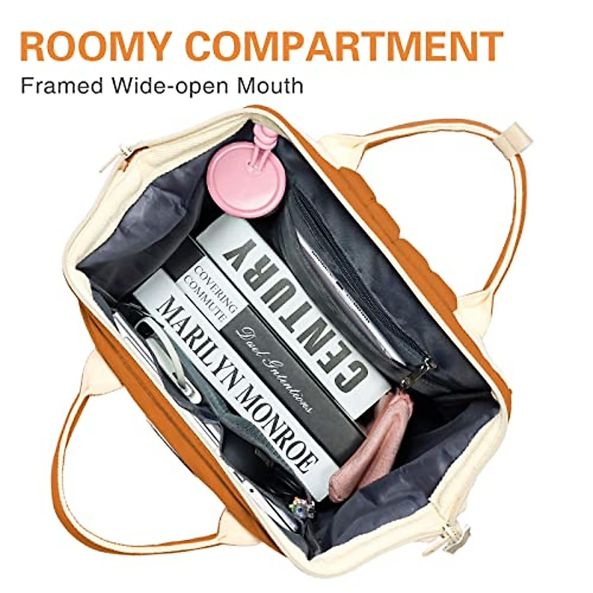 Bevalsa Laptop Backpack 15.6 Inch Stylish College School Bag/Casual Daypacks/Work Bags/Travel Backpack for Women Men for Teens Girls Anti-Theft (Brown)