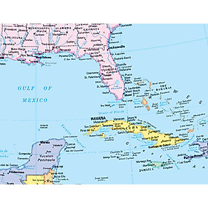 CoolOwlMaps North America Continent Wall Map Poster - Rolled (Laminated 24x32)