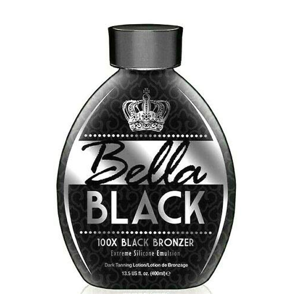 Bella Black 100X Bronzer Tanning Lotion – Premium Tanning Bed Lotion with Extreme Silicone Emulsion and Banana Fruit Extract – Instant Results – Dark Tanning Lotion for Indoor Tanning Beds - 13.5oz